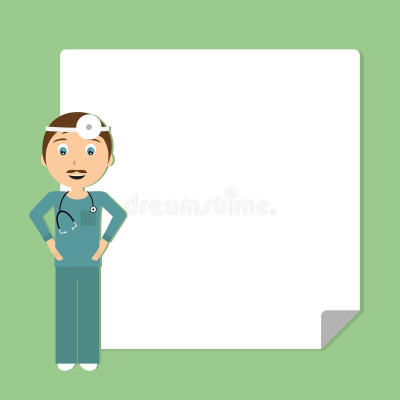 Doctor with blank poster stock vector. Illustration of healthcare ...