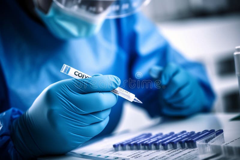 Doctor in Blue Gloves Using a Lateral Flow Covid-19 Testing Kit ...