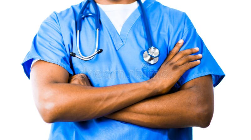 Doctor in Blue Scrubs stock photo. Image of career, older - 10538404