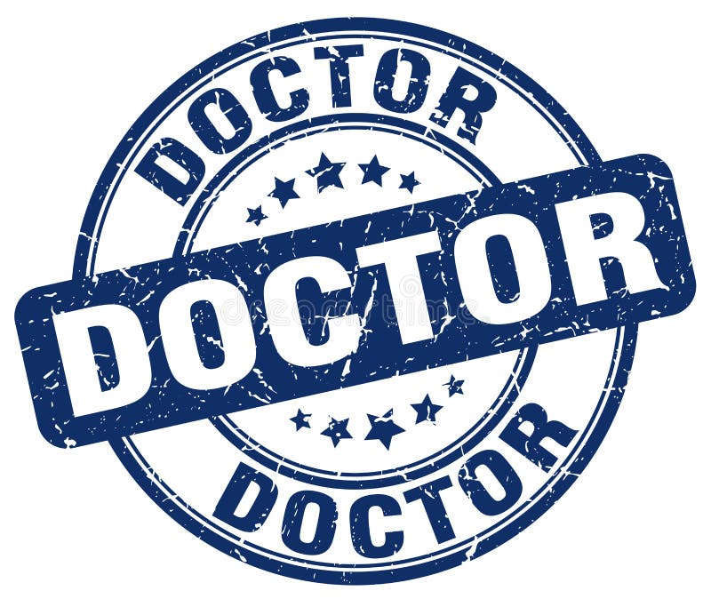 Doctor blue stamp stock vector. Illustration of round - 119342441