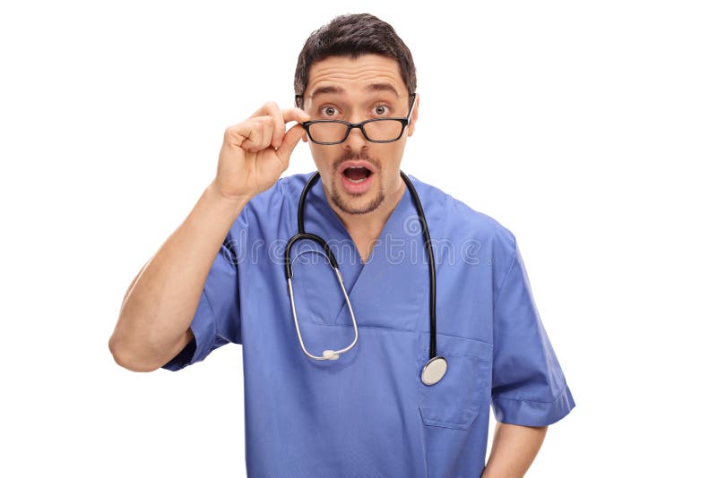 Doctor in a blue uniform stock photo. Image of physician - 75995286