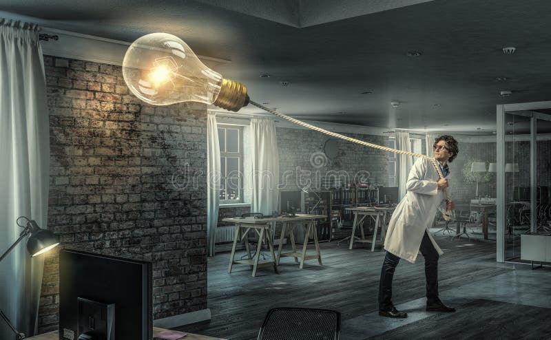 Doctor with bulb balloon stock photo. Image of medicine - 72390708