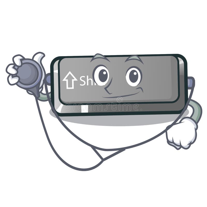 Doctor Button Shift Isolated with the Character Stock Vector ...