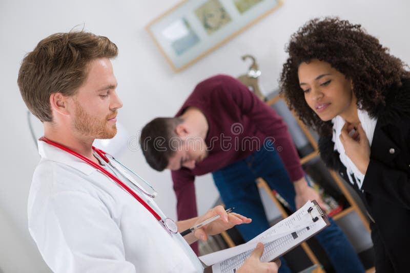 Doctor Calling Next Patient Stock Image - Image of queue, service ...