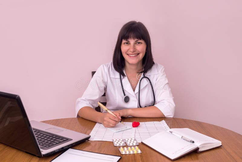 Doctor Cardiologist at Workplace in Clinic Stock Image - Image of ...
