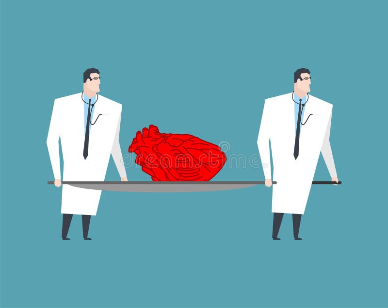 Doctor Carry Heart on Stretcher. Heart Treatment Stock Vector ...