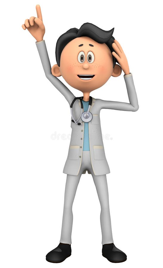 Doctor Cartoon I Have One Idea Stock Illustration - Illustration of ...