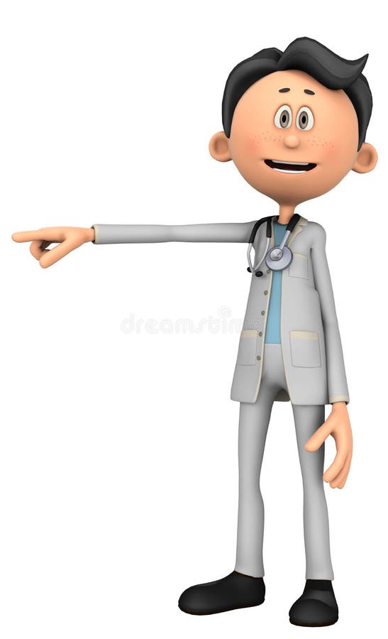 Doctor cartoon pointing stock illustration. Illustration of patient ...