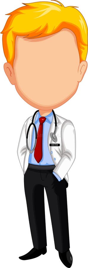 Doctor Cartoon Posing without Face for You Design Stock Illustration ...