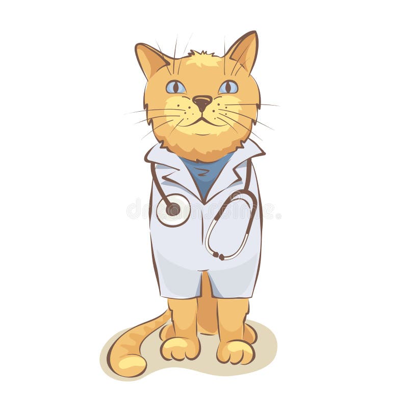 Doctor Cat stock vector. Illustration of hospital, health - 108356758