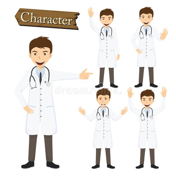 Doctor Character Set Vector Illustration Stock Vector - Illustration of ...