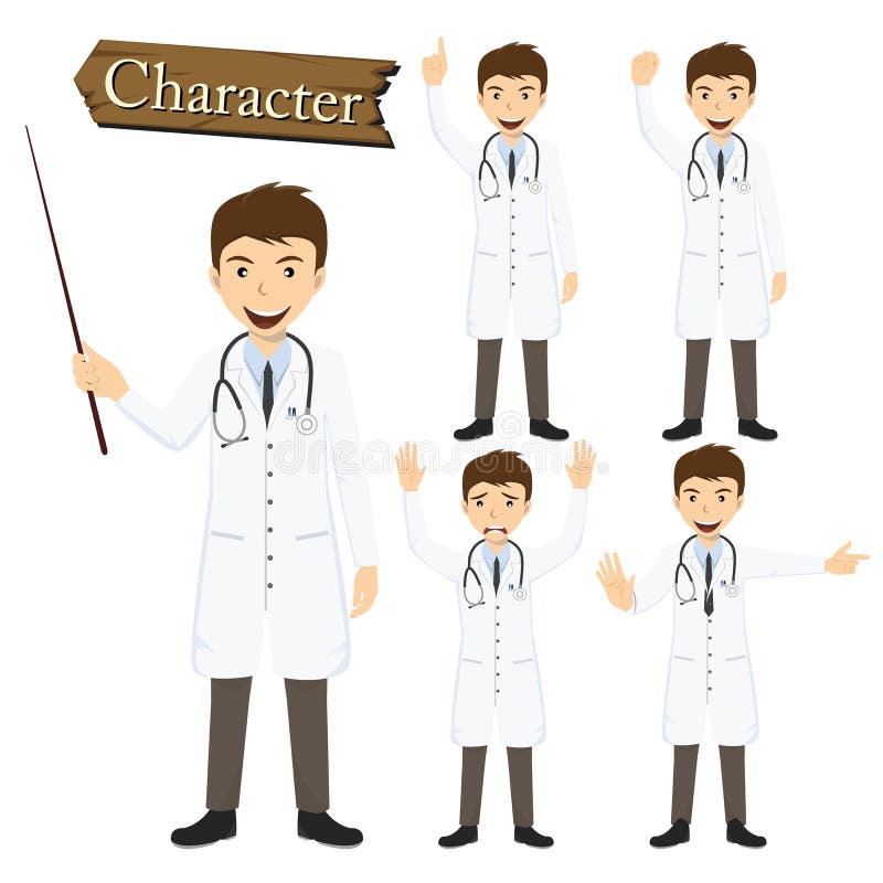 Doctor Character Set Vector Illustration Stock Vector - Illustration of ...