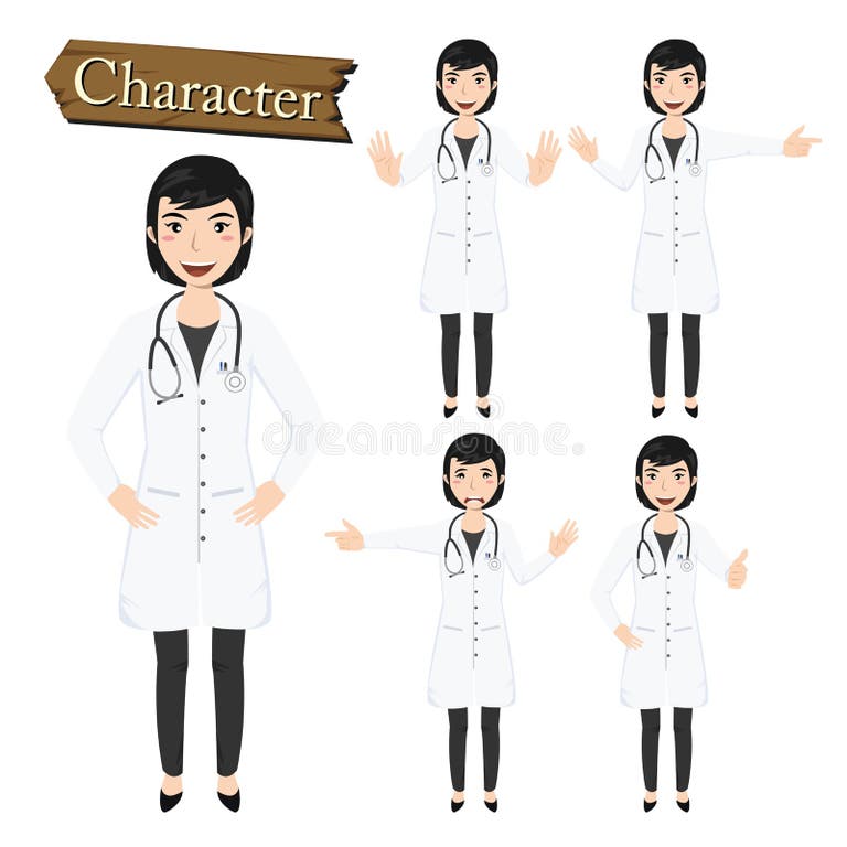 Doctor Character Set Vector Illustration Stock Vector - Illustration of ...