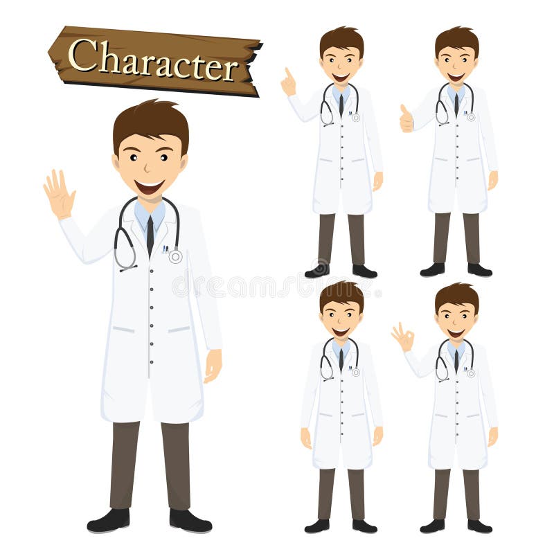 Doctor Character Set Vector Illustration Stock Vector - Illustration of ...