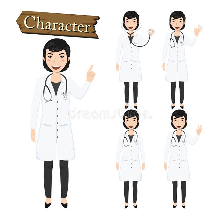 Doctor Character Set Vector Illustration Stock Vector - Illustration of ...