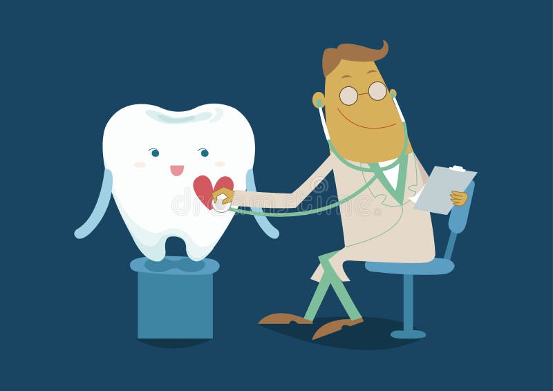 Cartoon Boy Visiting the Dentist. Stock Illustration - Illustration of ...