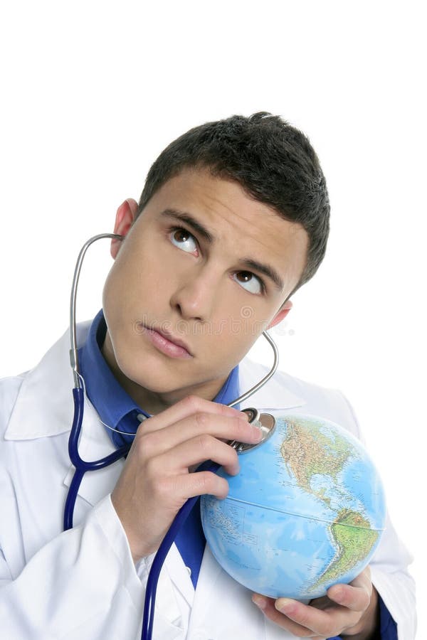 Doctor Check the World Map Health Stock Image - Image of medicine ...