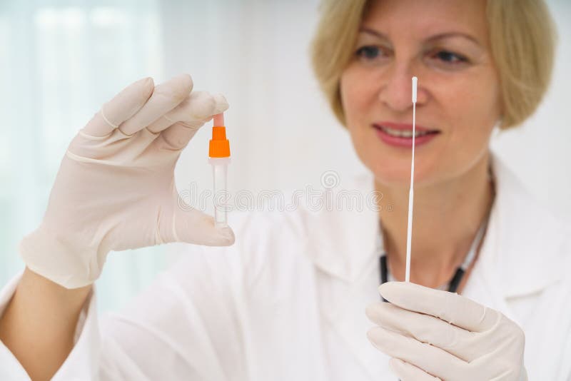 Doctor is Checking the Covid 19 with a Tester Stock Photo - Image of ...