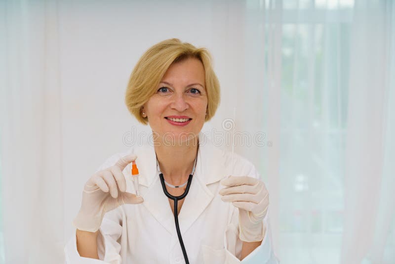 Doctor is Checking the Covid 19 with a Tester Stock Photo - Image of ...