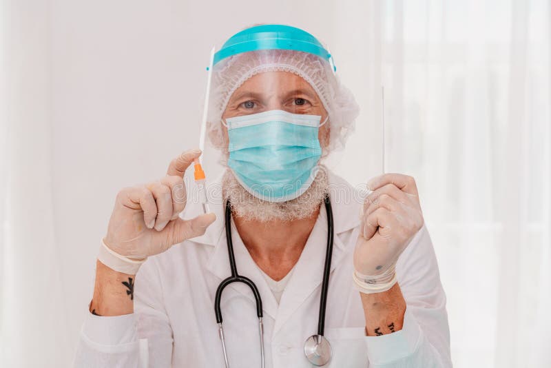 Doctor is Checking the Covid 19 with a Tester Stock Photo - Image of ...