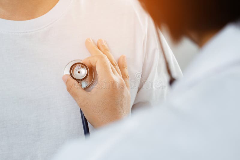 Doctor is Checking Heart Wave with Patient Stock Image - Image of male ...