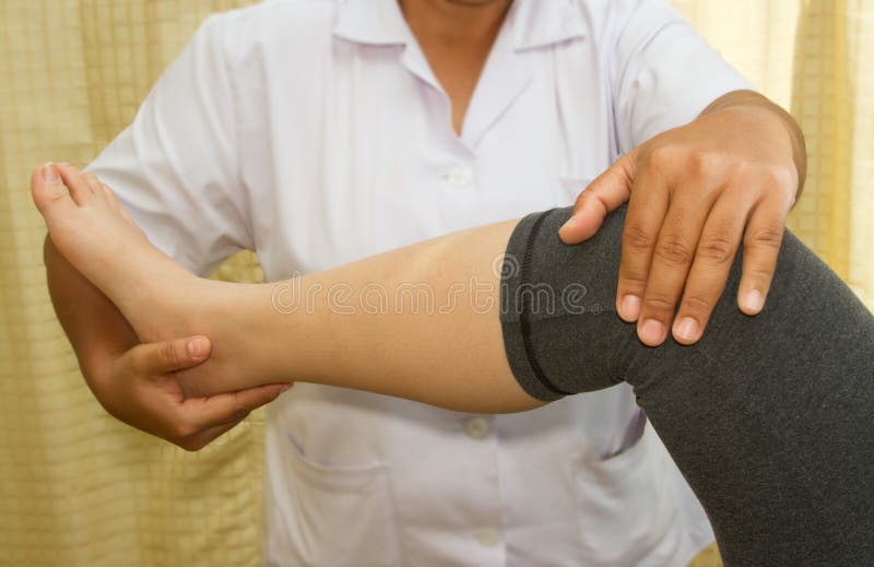 Doctor Checking the Knee Joint Stock Photo - Image of joint, therapy ...