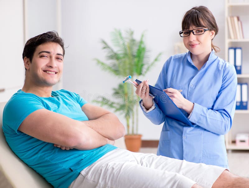 Doctor Checking Nerve Reflexes with Hammer Stock Image - Image of ...