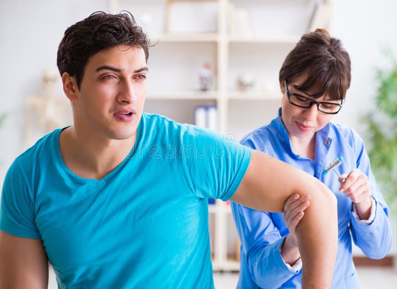 Doctor Checking Nerve Reflexes with Hammer Stock Photo - Image of ...