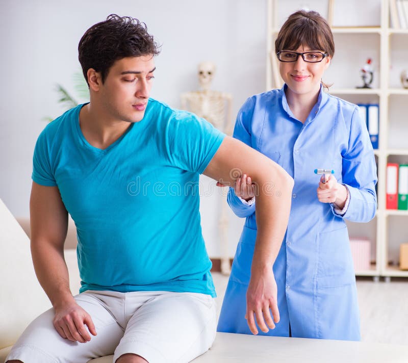 Doctor Checking Nerve Reflexes with Hammer Stock Photo - Image of ...