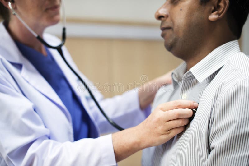 Doctor is Checking Patient Symptom Stock Image - Image of stethoscope ...
