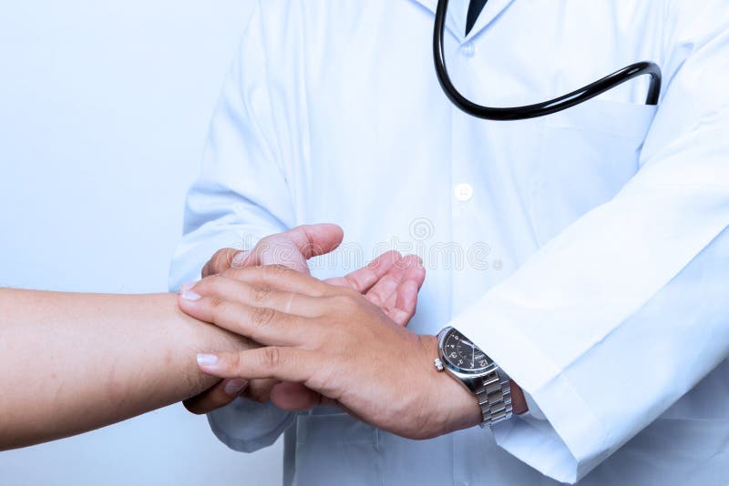 Doctor Checking Pulse By Hand Stock Photo - Image of human, check ...