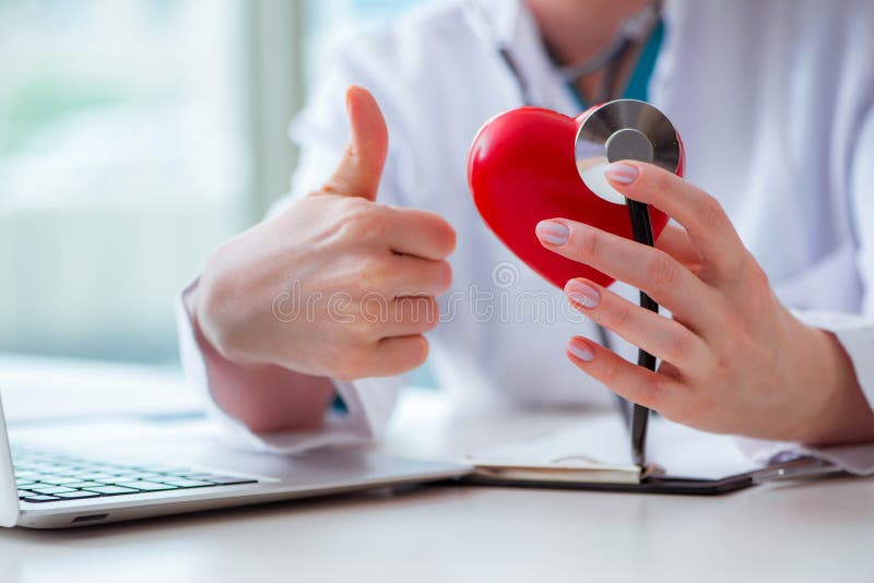 The Doctor Checking Up Heart in Medical Concept Stock Image - Image of ...