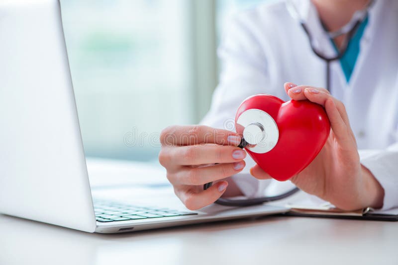 The Doctor Checking Up Heart in Medical Concept Stock Image - Image of ...