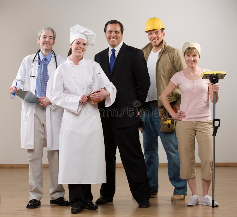 Doctor, Chef, Construction Worker and Housewife Stock Image - Image of ...