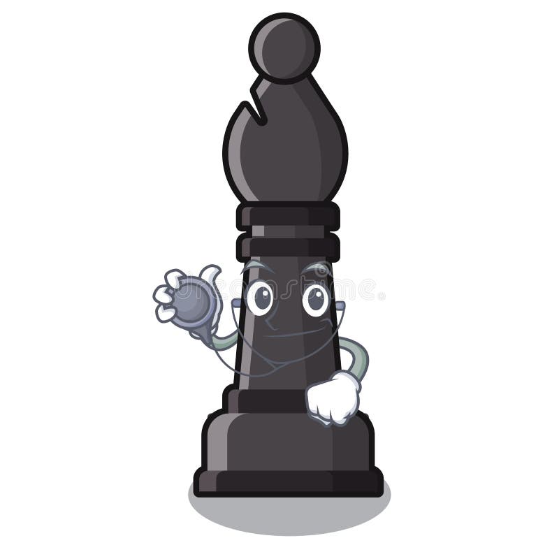 Doctor Chess Bishop Isolated with the Cartoon Stock Vector ...