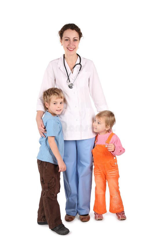 Doctor with children stock photo. Image of human, coat - 3689104