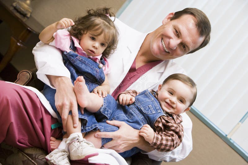 Doctor and children stock image. Image of person, female - 5002853