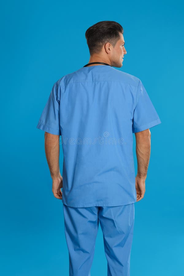 Doctor In Clean Uniform On Background Stock Image - Image of happy ...