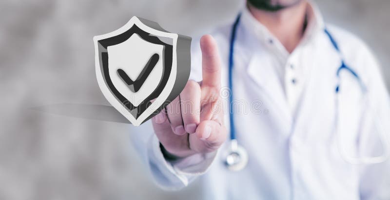 Doctor Clicks Antivirus Icon on Screen Stock Photo - Image of hospital ...