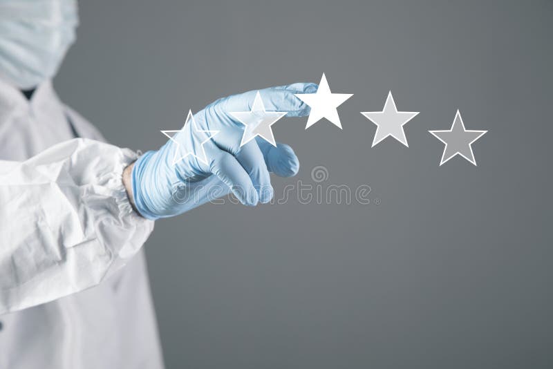 Doctor Clicks on the Star Icon. Concept Evaluation Stock Image - Image ...