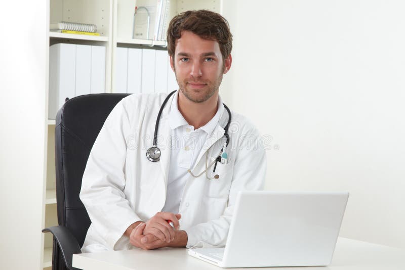 Doctor in clinic stock image. Image of healthy, computer - 19301035