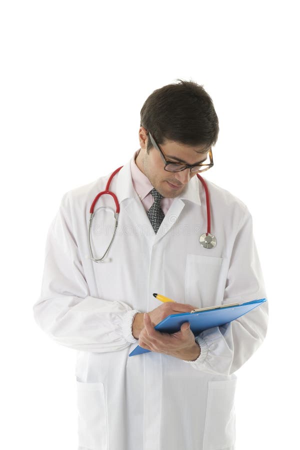 Doctor with clipboard stock image. Image of stethoscope - 14447157