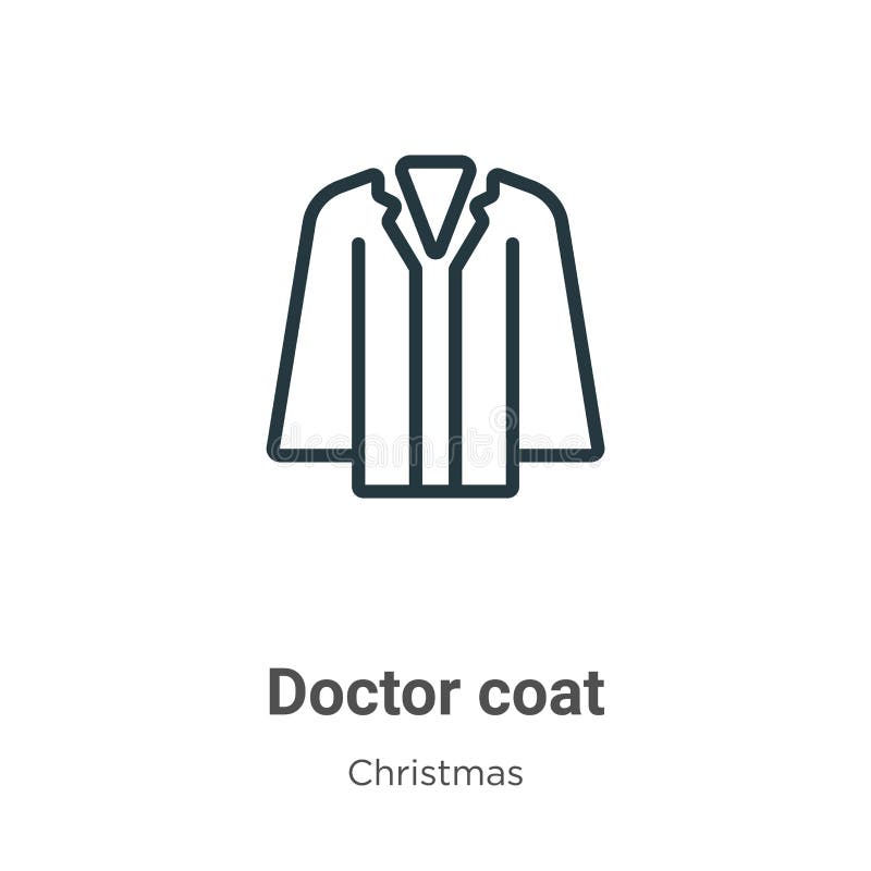 Doctor Coat Outline Vector Icon. Thin Line Black Doctor Coat Icon, Flat ...