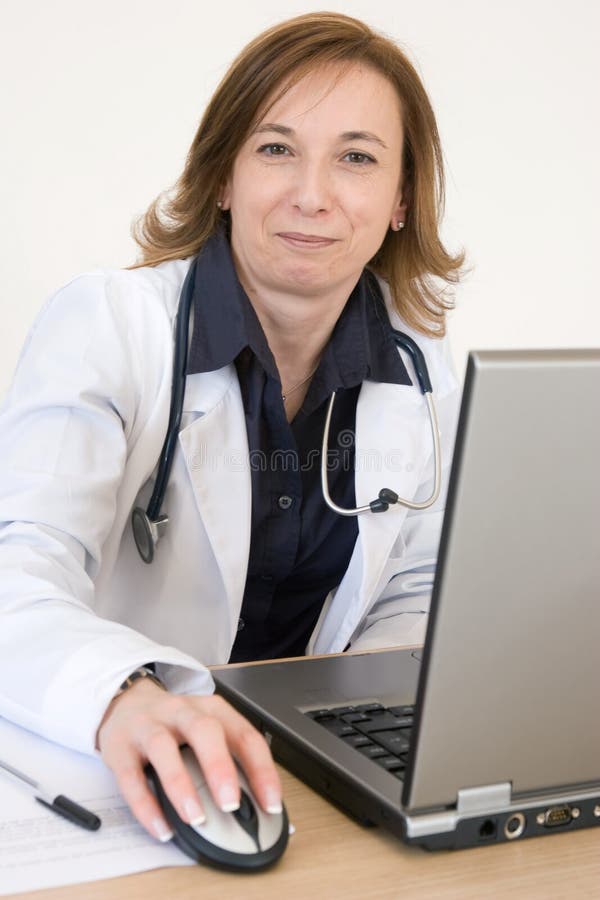 Doctor and computer stock image. Image of cure, child - 5158191