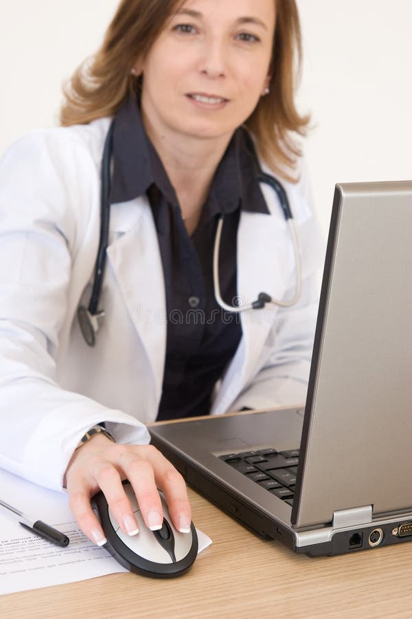 Doctor and computer stock image. Image of science, stethoscope - 5158663