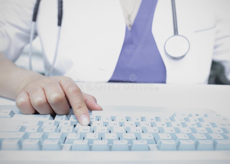 Doctor at computer stock image. Image of computer, laptop - 254109