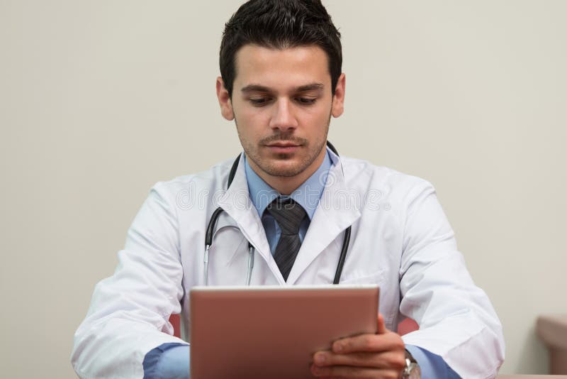 Doctor with Computer stock image. Image of health, instrument - 43499323