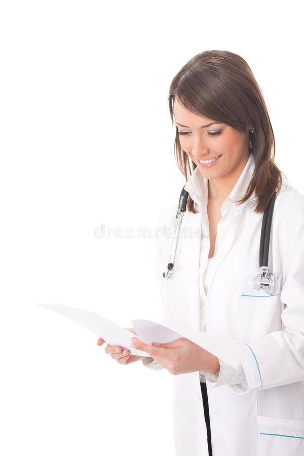Doctor Con El Documento, Aislado Imagen de archivo - Imagen de feliz ...