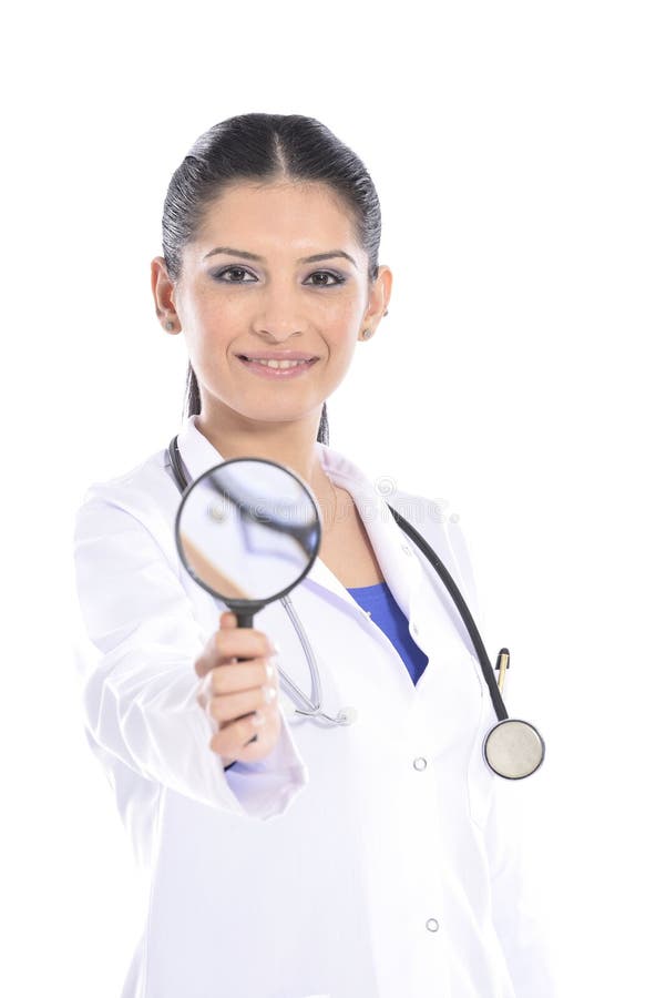 Doctor con la lupa. imagen de archivo. Imagen de cristal - 38634205