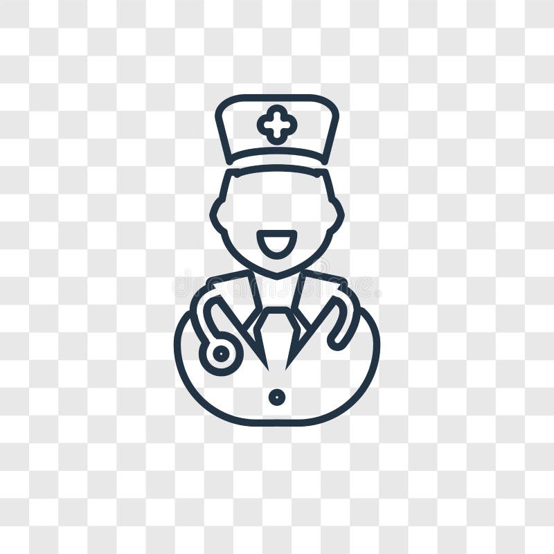 Doctor Concept Vector Linear Icon Isolated on Transparent Background ...